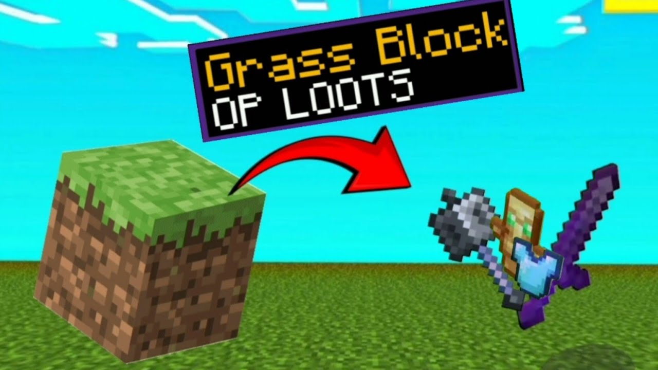 Minecraft, But Grass Block Drops OP Items.. - YouTube