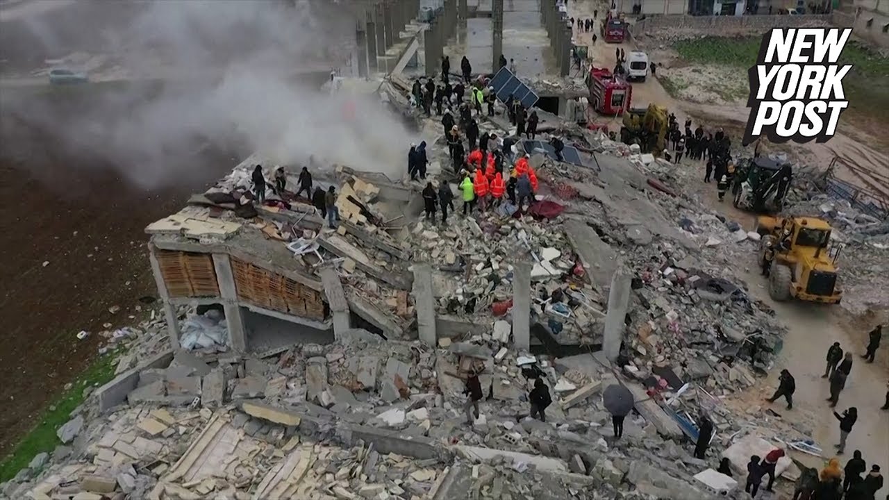 Drone footage shows mountain of rubble in Syria's Sarmada | New York ...