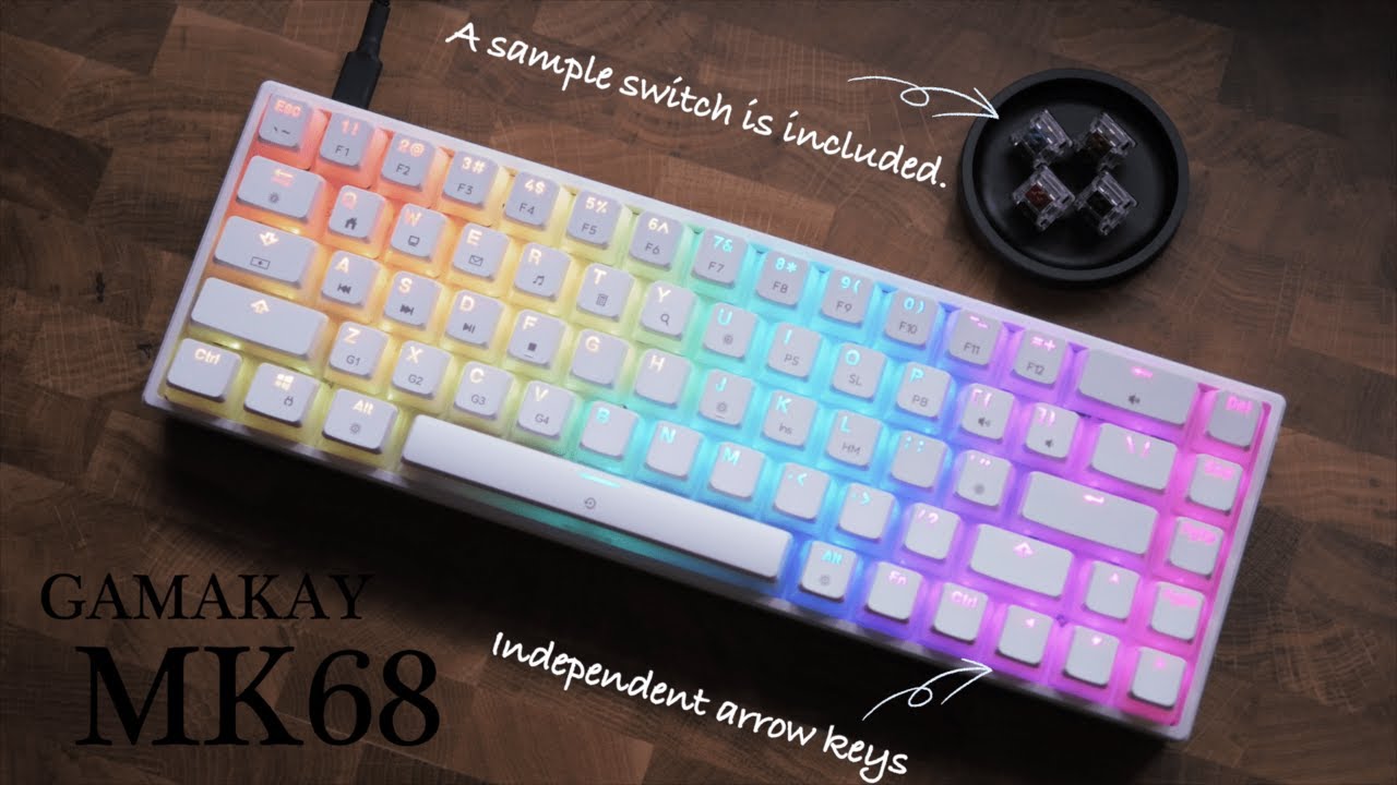 GamaKay MK68 Mechanical Keyboard | Unboxing, Typing Sounds, Review ...