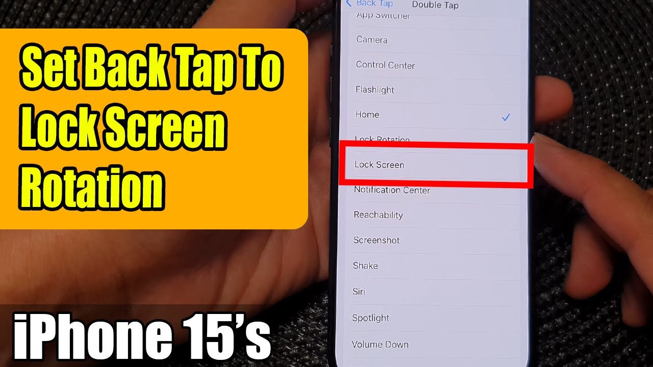 iPhone 15/15 Pro Max: How to Set Back Tap To Lock Screen Rotation - YouTube