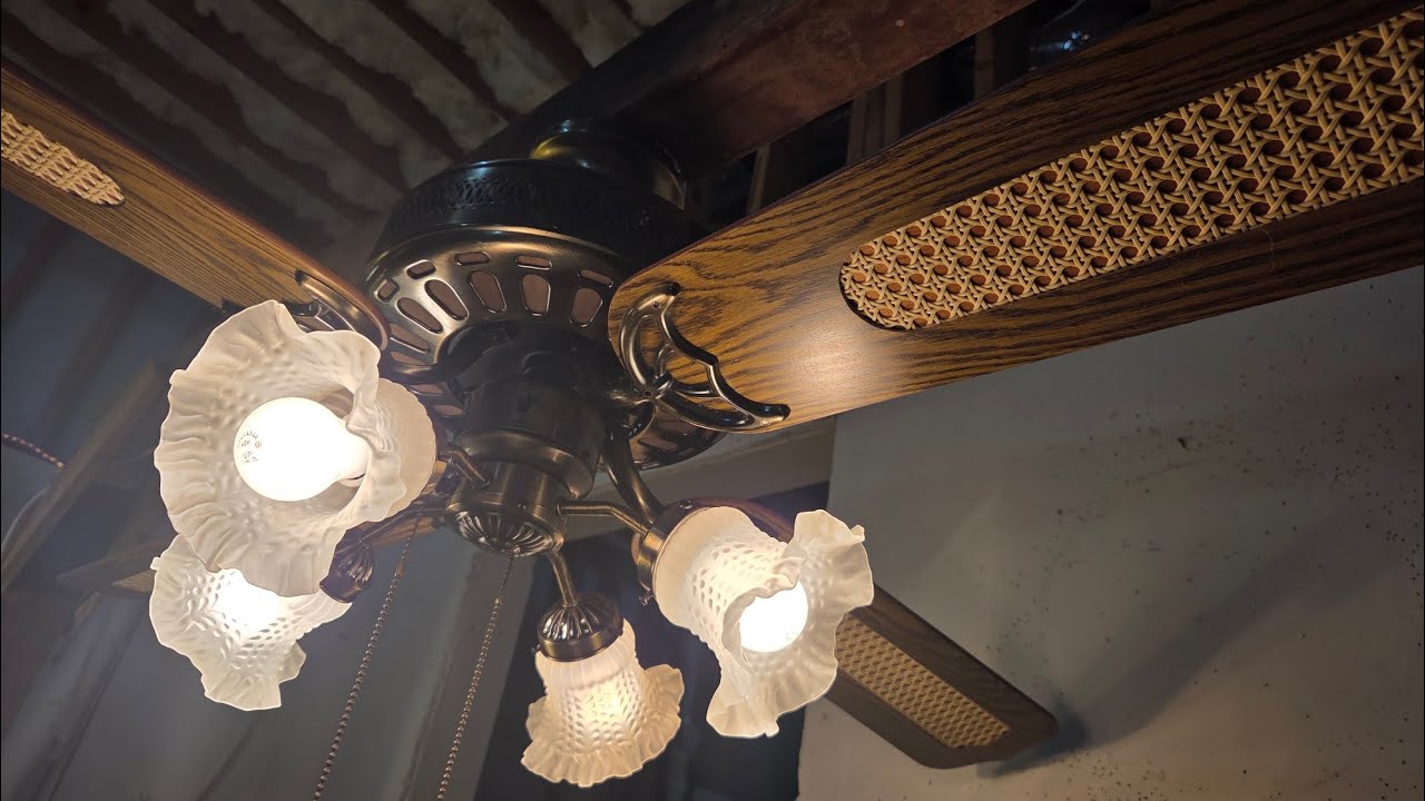 CEC Newport 52" Ceiling Fan in Antique Brass - YouTube
