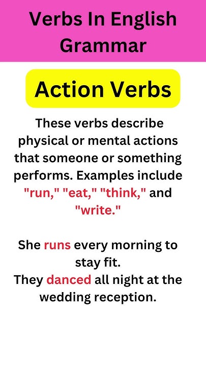 Verbs In English Grammar | Action Verbs - YouTube