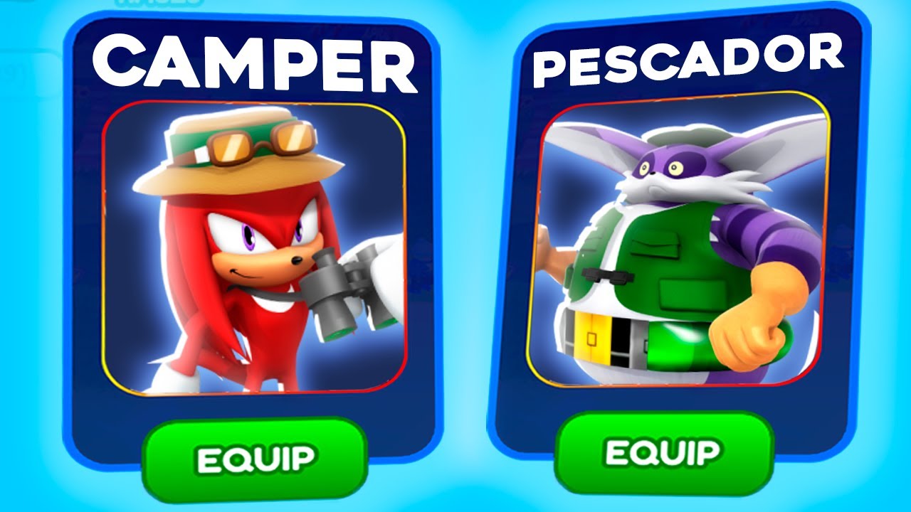 COMO GANHAR o CAMPER KNUCKLES e PESCADOR NO SONIC SPEED SIMULATOR - YouTube
