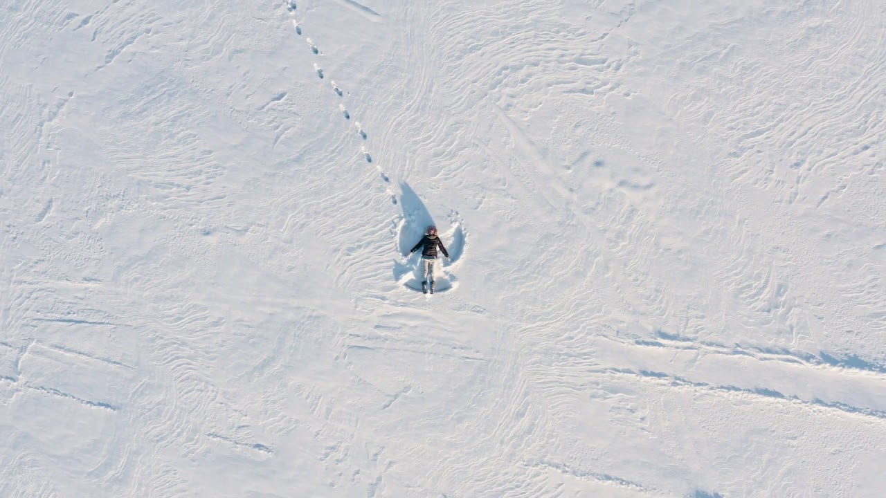 winter snow angel drone view - YouTube