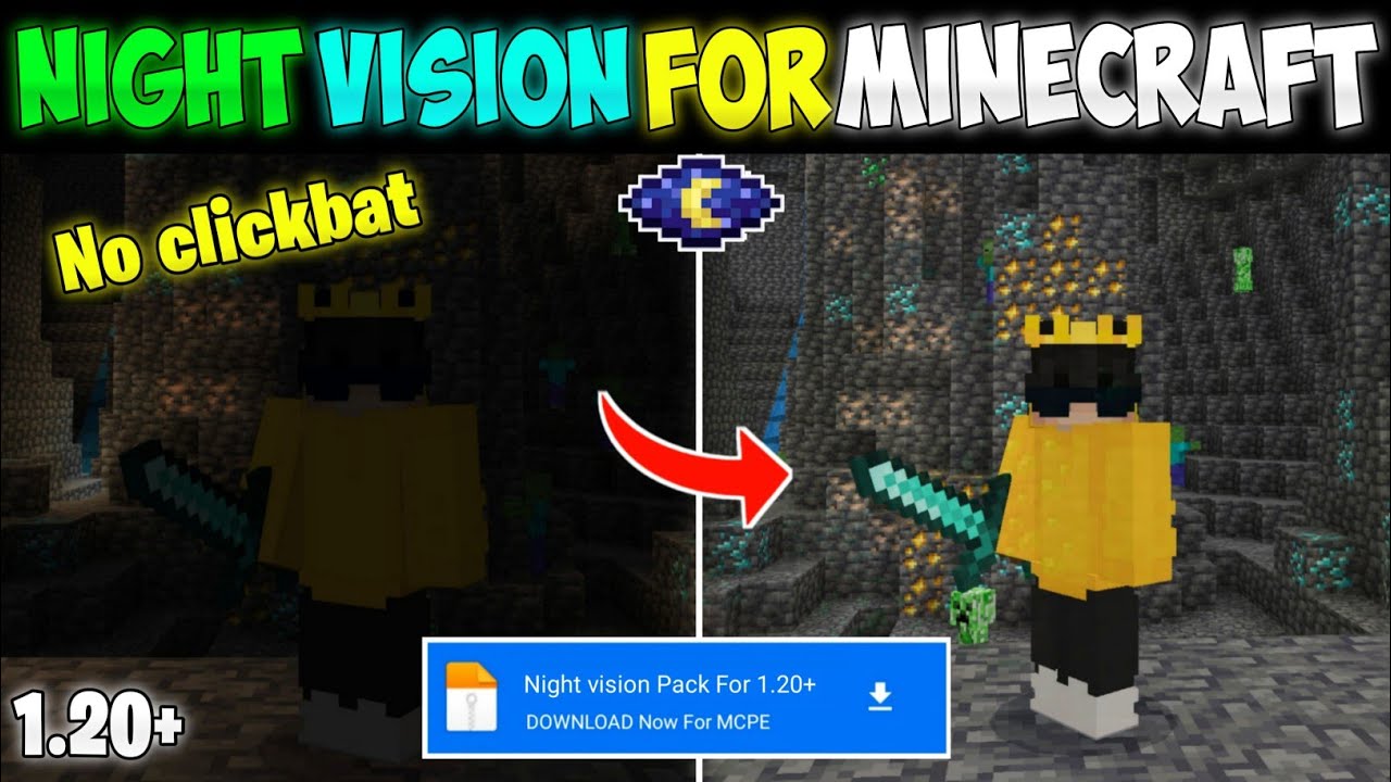 Night vision texture pack mcpe 1.20 - YouTube