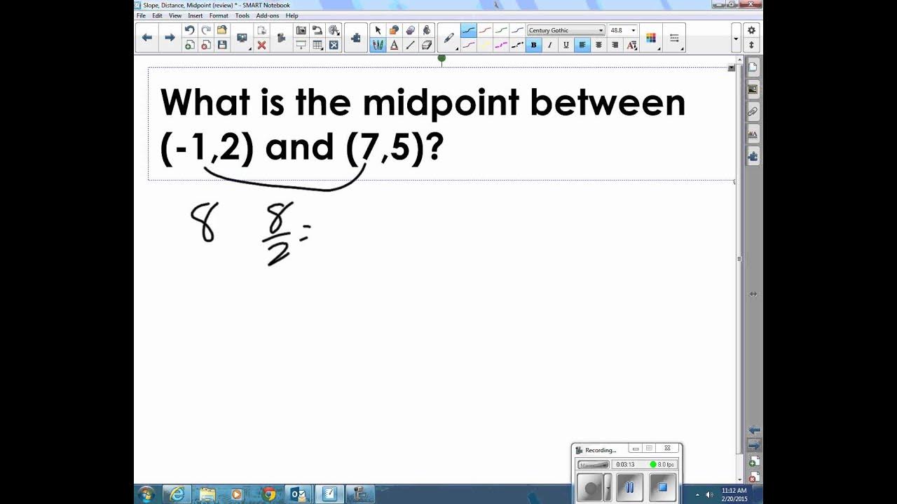 Slope, Distance, Midpoint, Equation Review video - YouTube