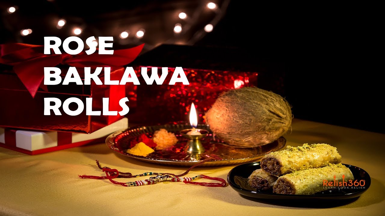 Rose Baklawa Rolls | Gulkand Baklawa Rolls | How to make Rose Baklawa ...
