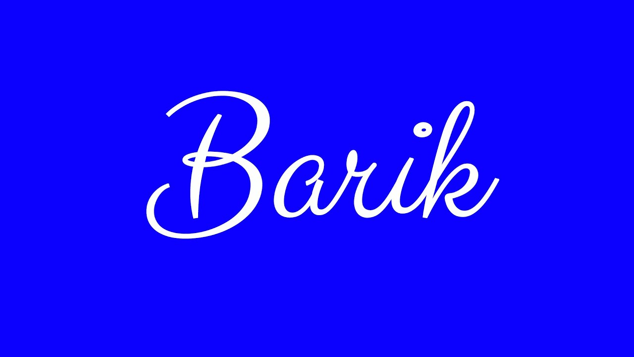Learn how to Sign the Name Barik Stylishly in Cursive Writing - YouTube
