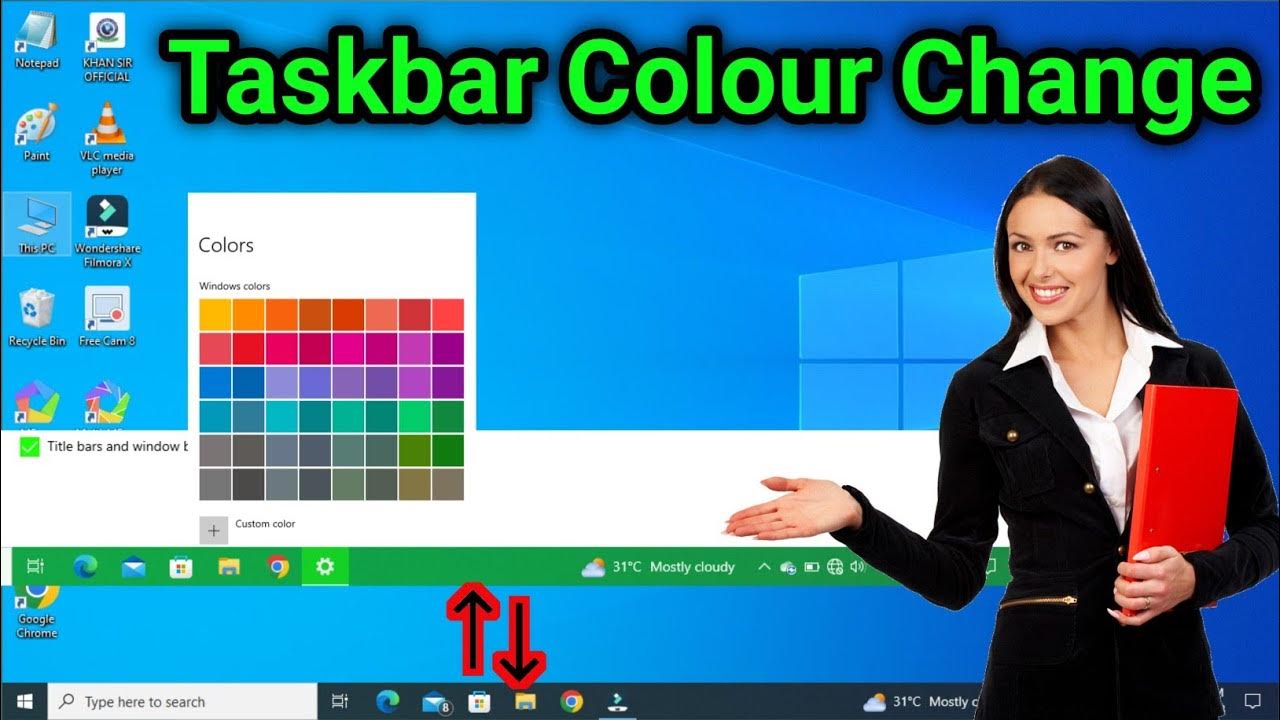Laptop me Taskbar ka Color Kaise Change Kare | How to Change Taskbar color in windows 11 - YouTube
