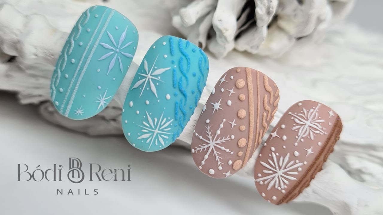 Kötött pulcsi minta - Bodi Reni Nails - YouTube
