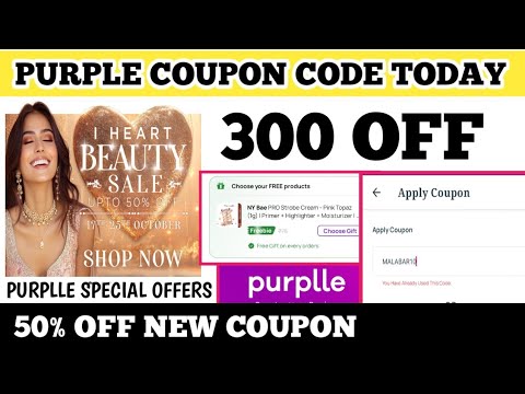 purple coupon code today || 300 off || Purplle coupon today - YouTube