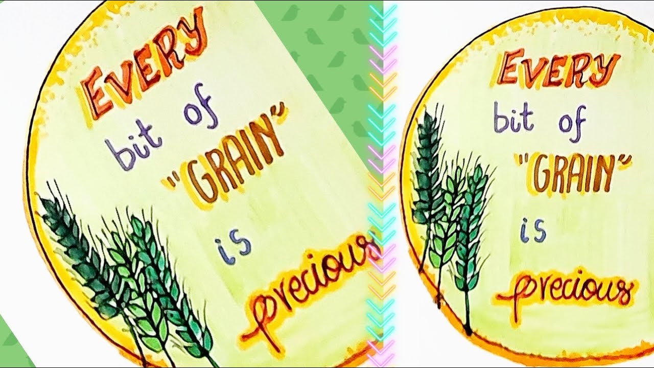 food day drawing🌟farmers day drawing🌟Dont waste food poster drawing🌾 ...