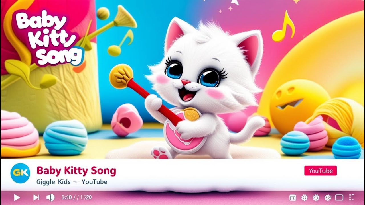 Baby Kitty Song Meow Meow Meow song | Dance along | Fun nursery Rhyme ...