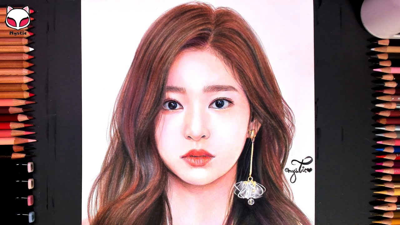 Drawing IZ*ONE Kim Minju 아이즈원 김민주 그림 그리기 [Mystic] - YouTube