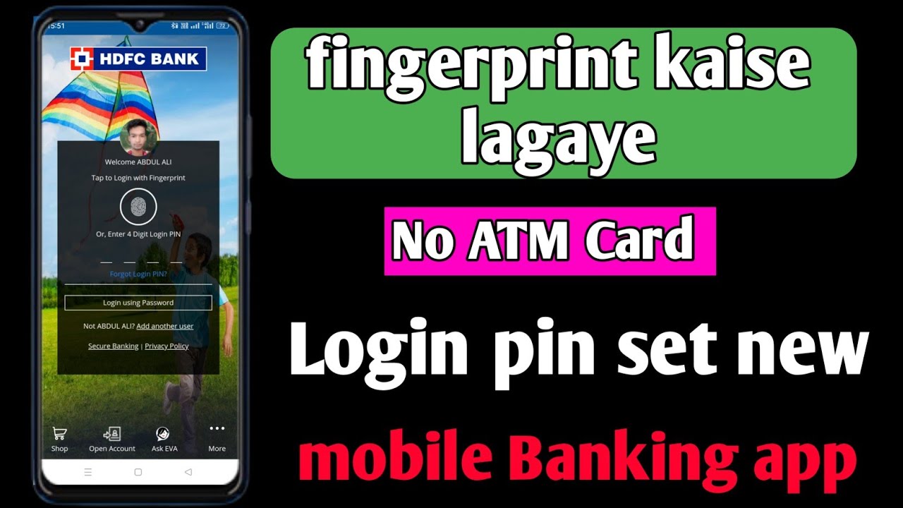 HDFC Bank Me fingerprint kaise lagaye without atm एचडीएफसी बैंक में ...