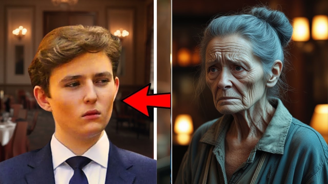 Poor Elderly Waitress Slips and Spills Coffee on Barron Trump—His ...