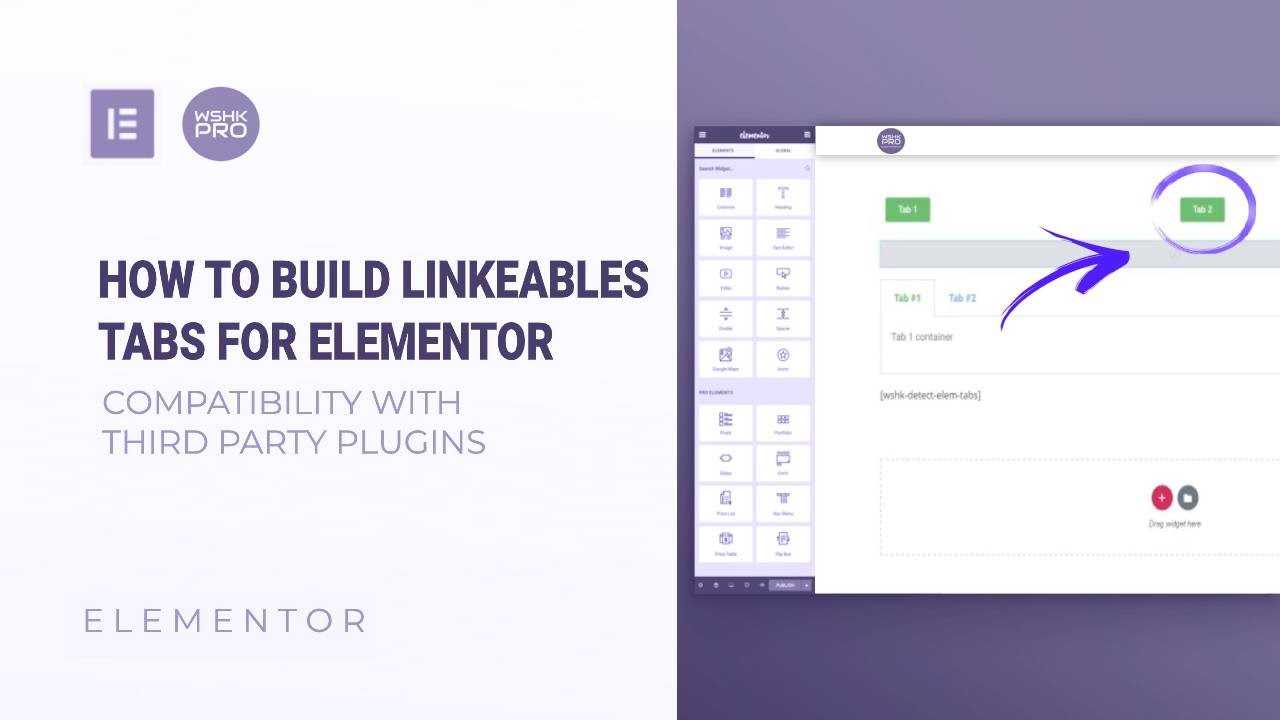 How to build linkeables tabs for Elementor - WSHK PRO - YouTube