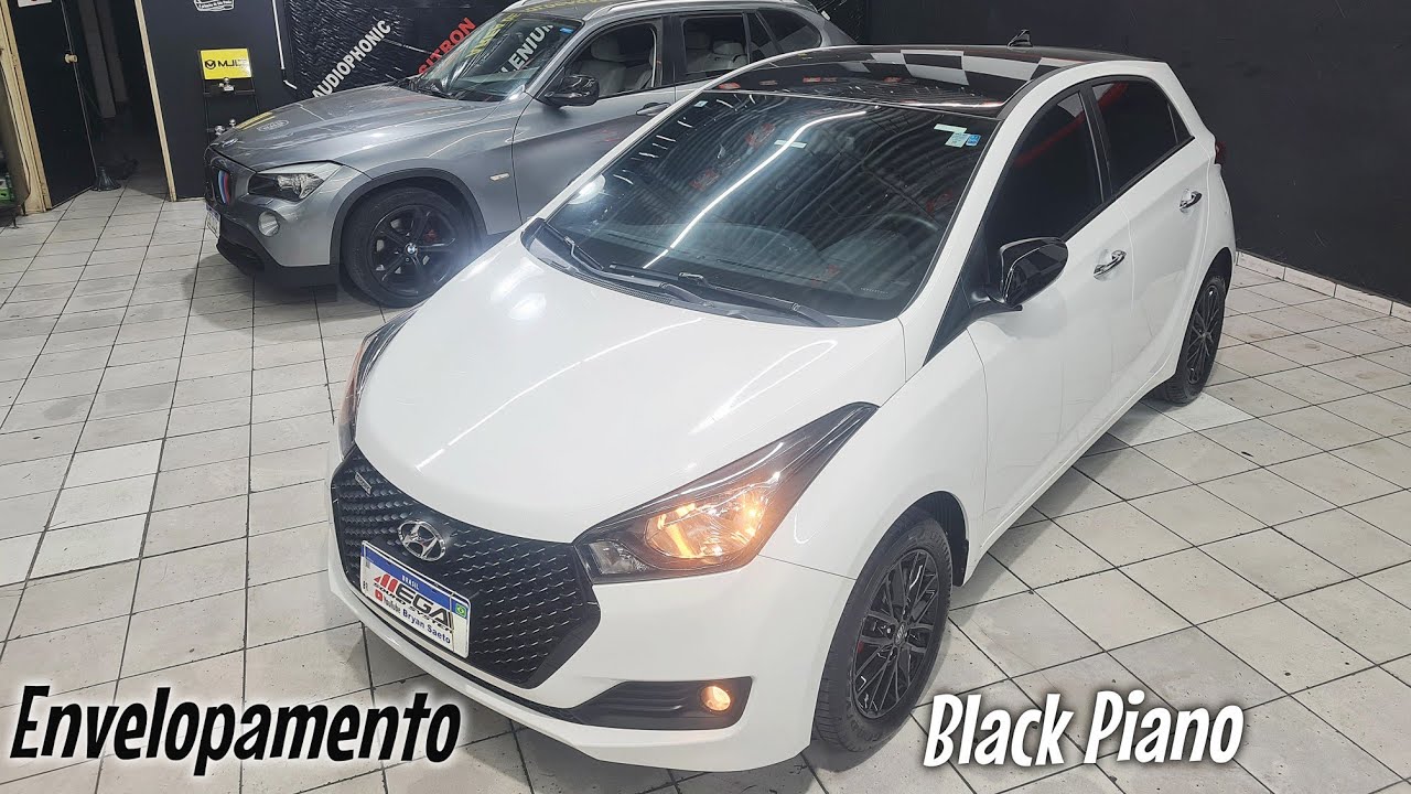 Hyundai Hb20 Rspec 2019 Envelopamento Teto + Aerofolio Black Piano ...