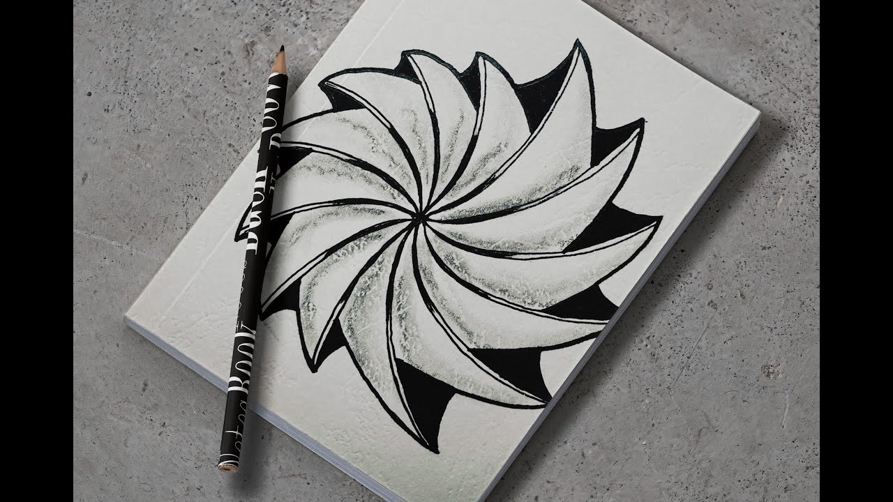 Zentangle Swirl Illusion | Easy Shading Tutorial for Beginners - YouTube