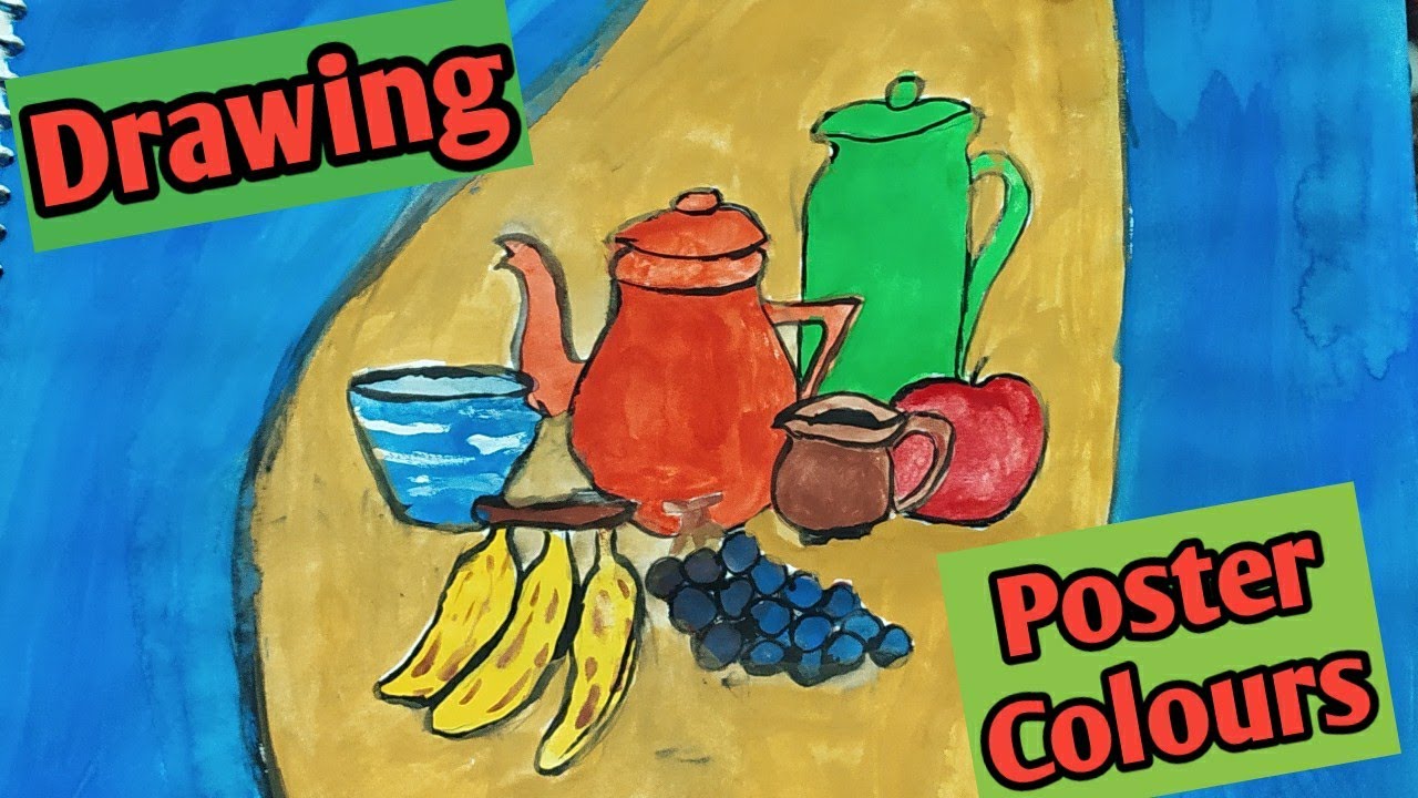 😀Still life Drawing with poster colours 😀 - YouTube