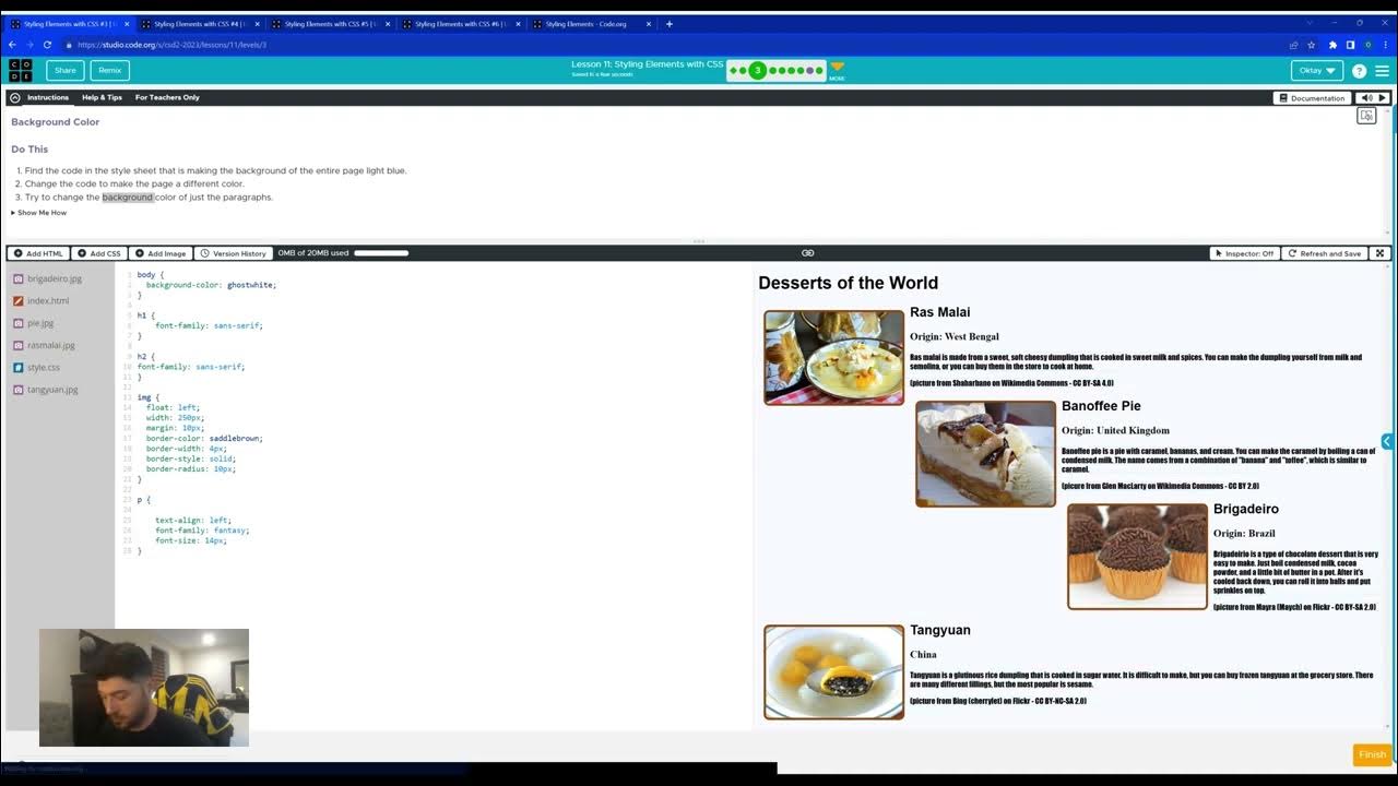 Unit 2: Lesson 11 -Activity 3 -Styling Elements with CSS I Web Development ('23-'24) - Code.org ...