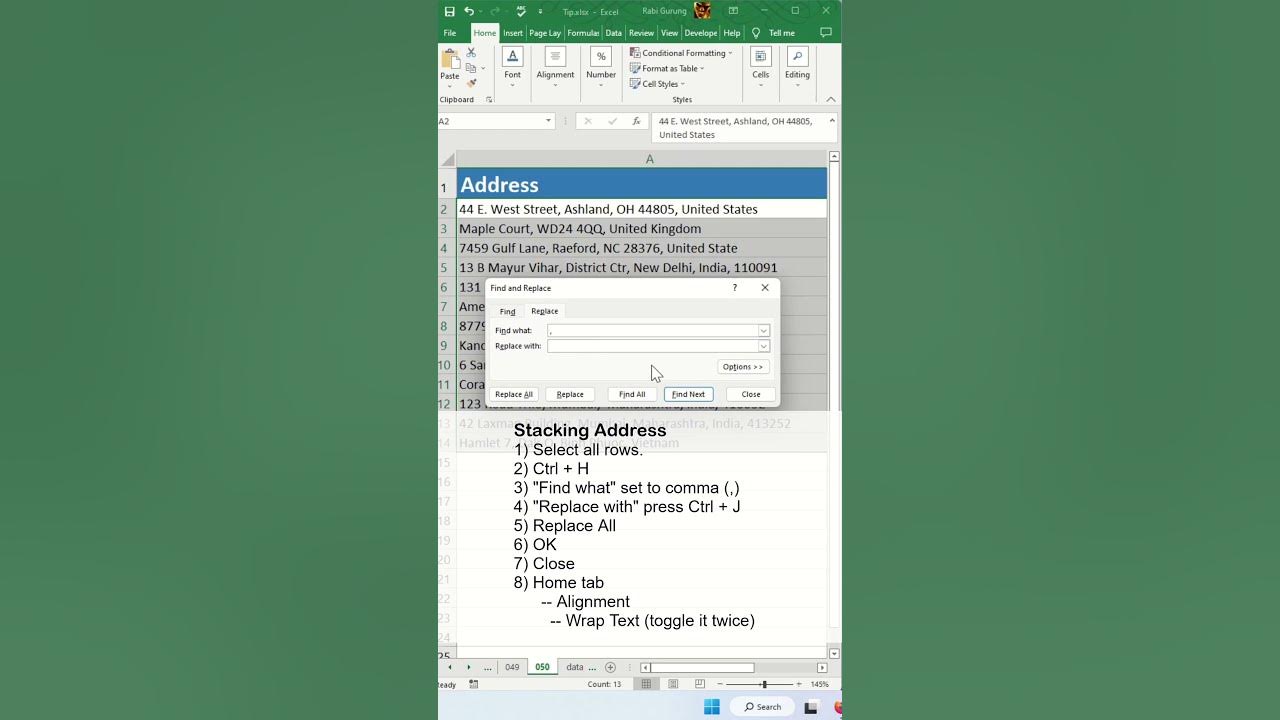How to Insert Line Break in Excel - Excel Tips and Tricks720 - YouTube