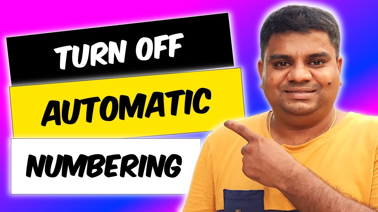 How To Turn Off Automatic Numbering In Word Online YouTube How To Turn Off Automatic Numbering In Word Online YouTube