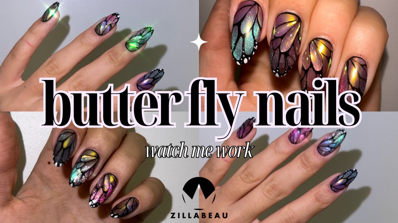 Butterfly Nail Art Tutorial - YouTube