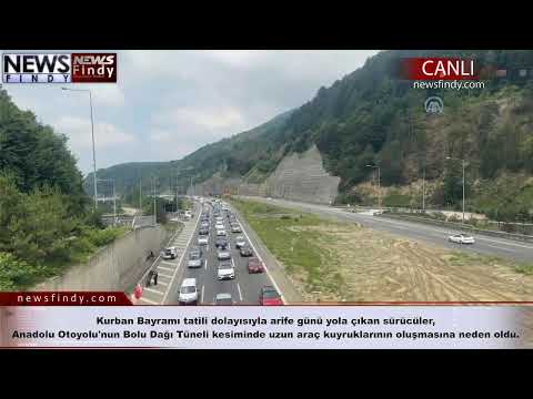 #Canlı - Anadolu Otoyolu'nun Bolu Dağı Tüneli Kurban Bayramı Trafiği