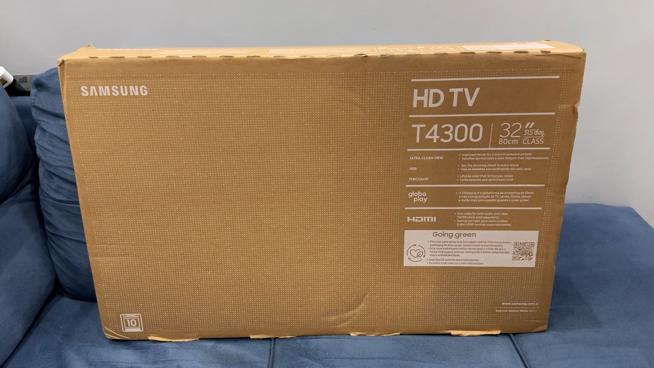 Smart TV 32 SAMSUNG T4300 HD - Unboxing e Impressões - YouTube