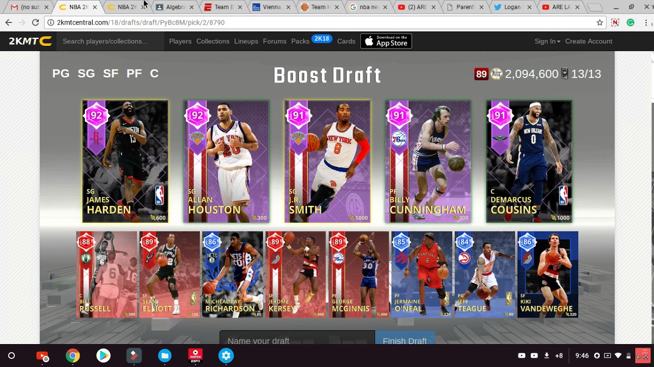 HOW TO GET A BOOST DRAFT IN NBA2KMTCENTRAL18!!BEST DRAFT POSSIBLE!CRAZY HIDDEN DRAFT TYPE ...