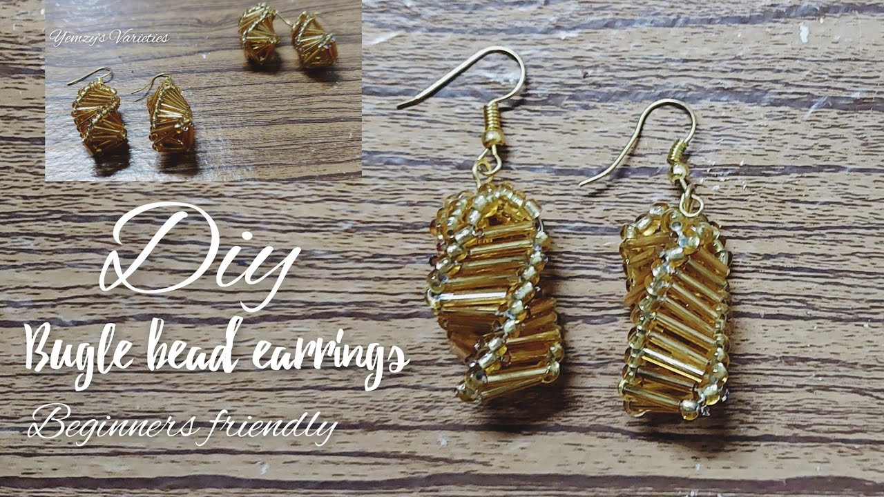 BEADING TUTORIAL//Bugle bead earrings/How to make beautiful earrings ...
