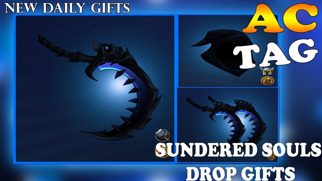 AQW NEW UNDYING SICKLE & BONELORD'S COWL l SUNDERED SOULS DAILY GIFTS ...