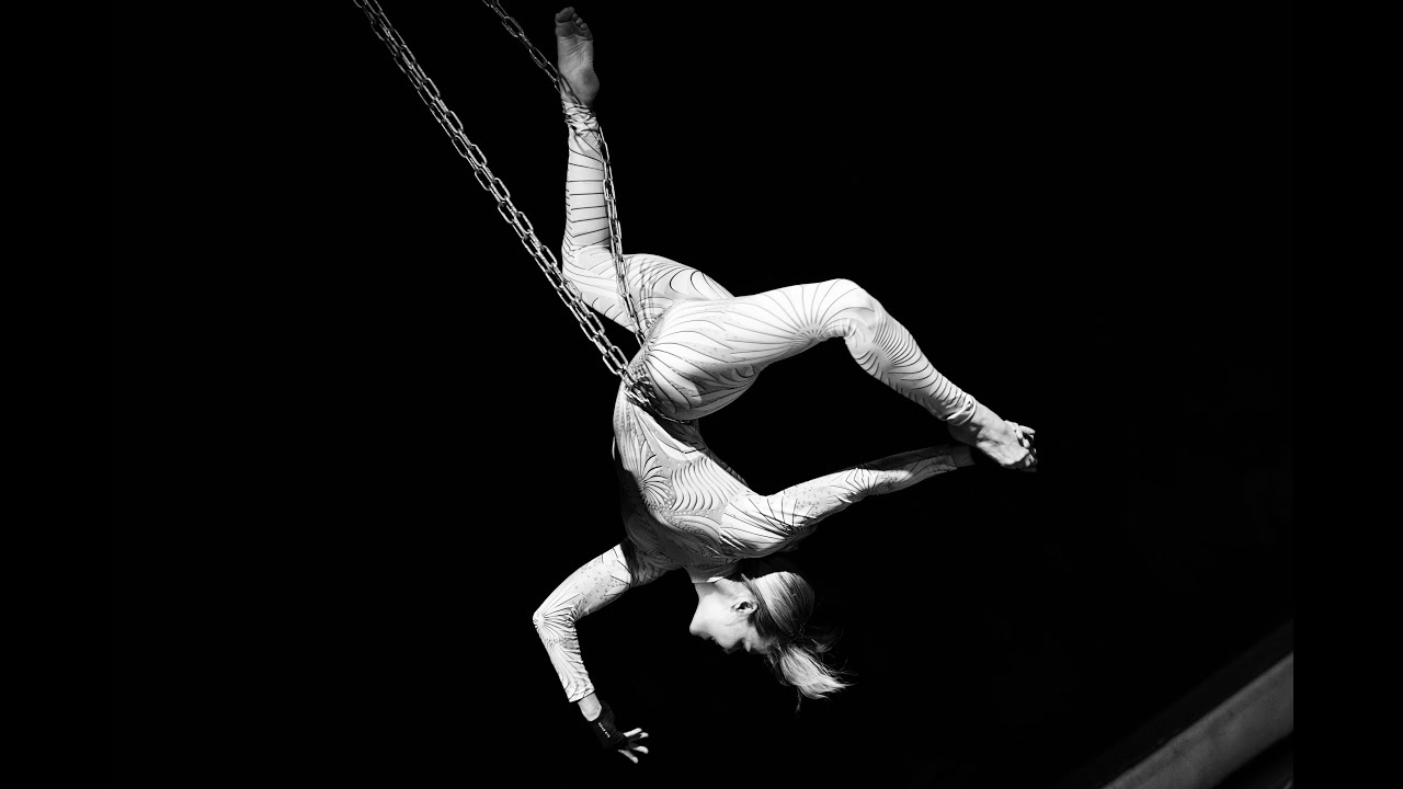 Moments from aerial chains performance at Nuit de Cirque in Bordeaux ...