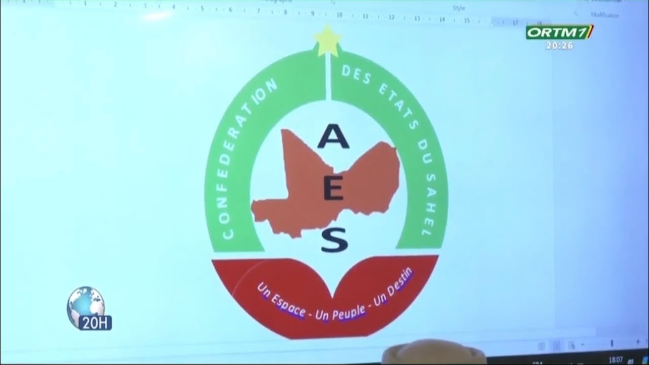 Logo officiel de l’AES (Alliance des États du Sahel) et une Web TV ...