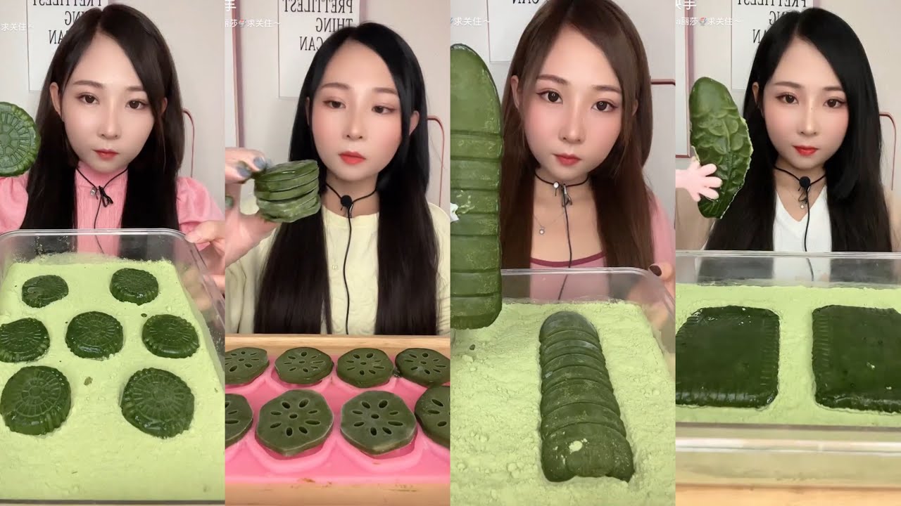 STICKY MATCHA ICE EATING COMPILATION - YouTube