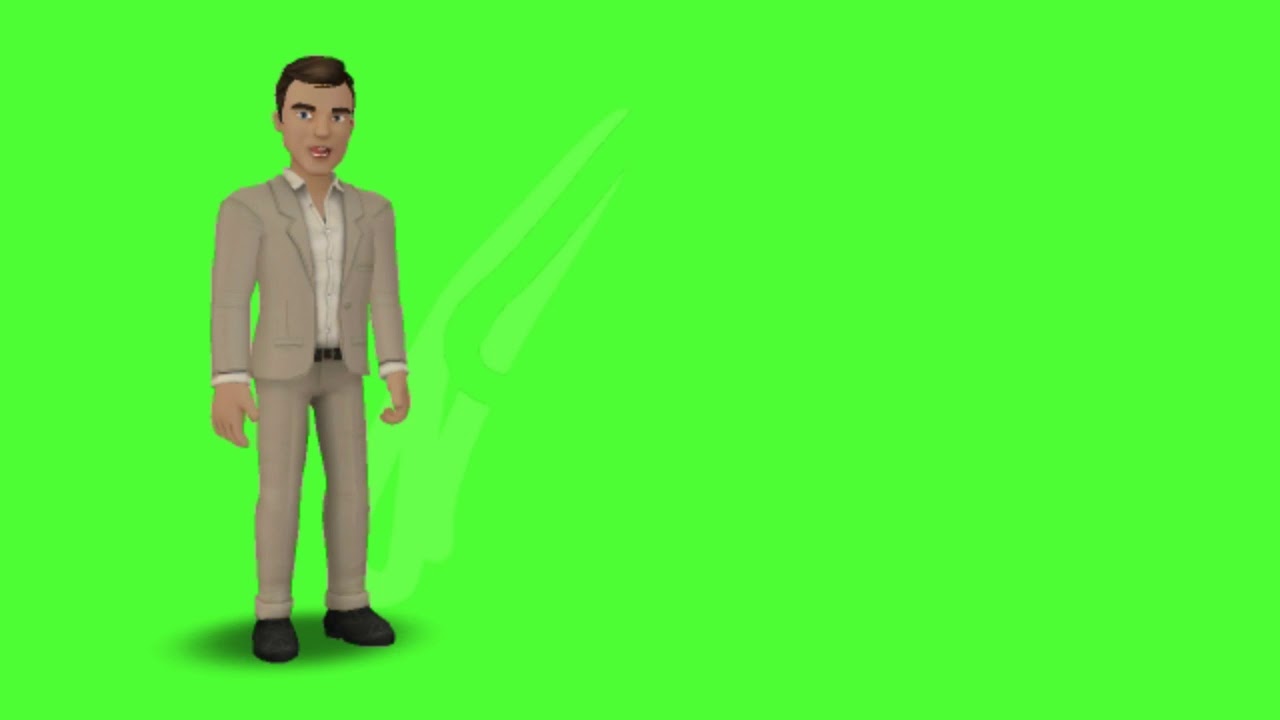 No copyright green screen cartoon character video male - YouTube