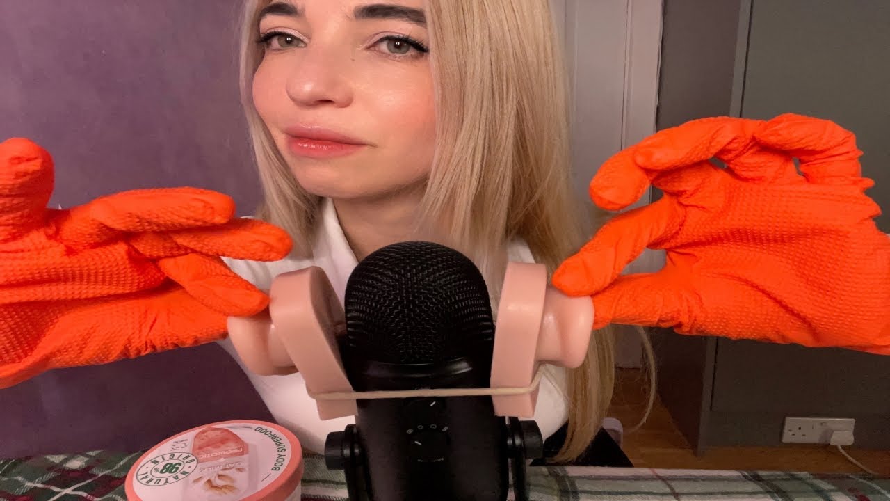 ASMR Ear Attention with Lotion Massage and Gloves( no talking) - YouTube