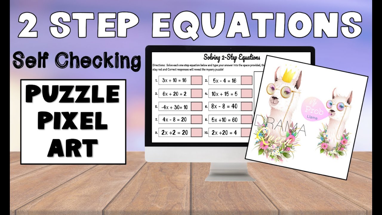 Solving 2 Step Equations Digital Puzzle Pixel Art Activity - YouTube