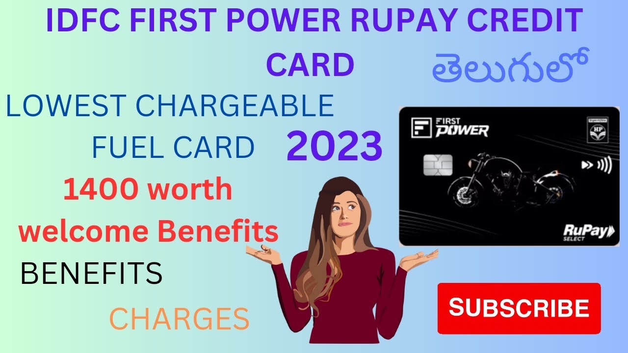 IDFC FIRST POWER RUPAY CREDIT CARD TELUGU | 1400 RS WELCOME BENEFITS ...