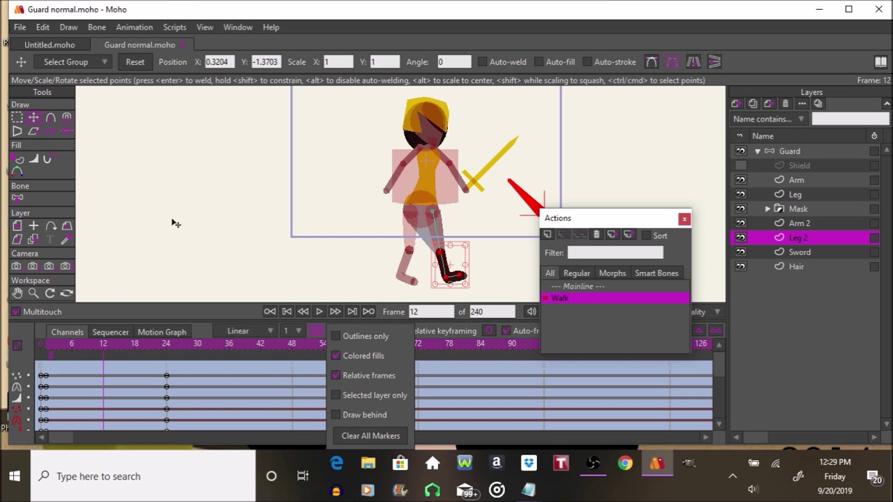 Speed draw MOHO 12 PRO - YouTube