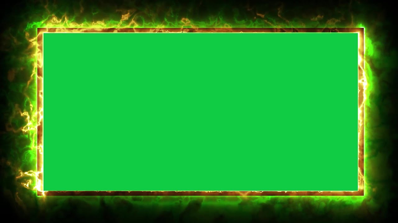 Green screen glowing frame black screen | Neon light border | Frame ...