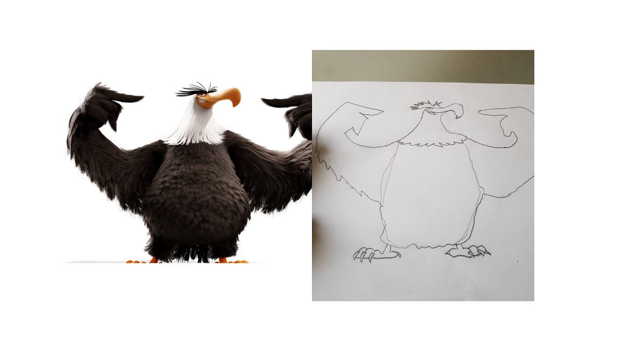 How to draw Mighty Eagle from The Angry Birds movie 2 / Draw Mighty ...