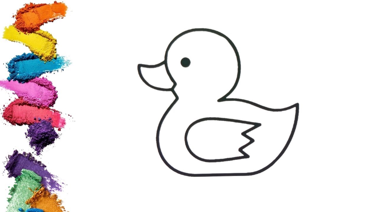 How to draw a Cute Duckling|Drawing and coloring forkids, toddlers, kid ...
