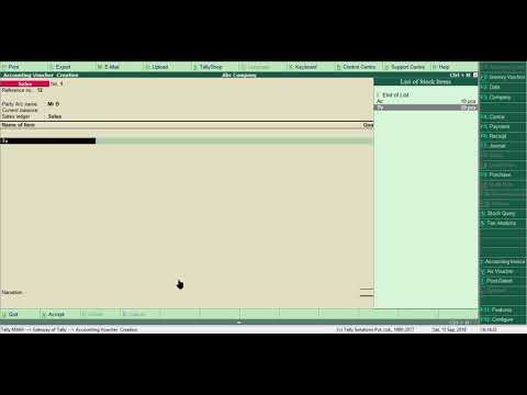 Tally ERP 9 (Sales Entry) - YouTube