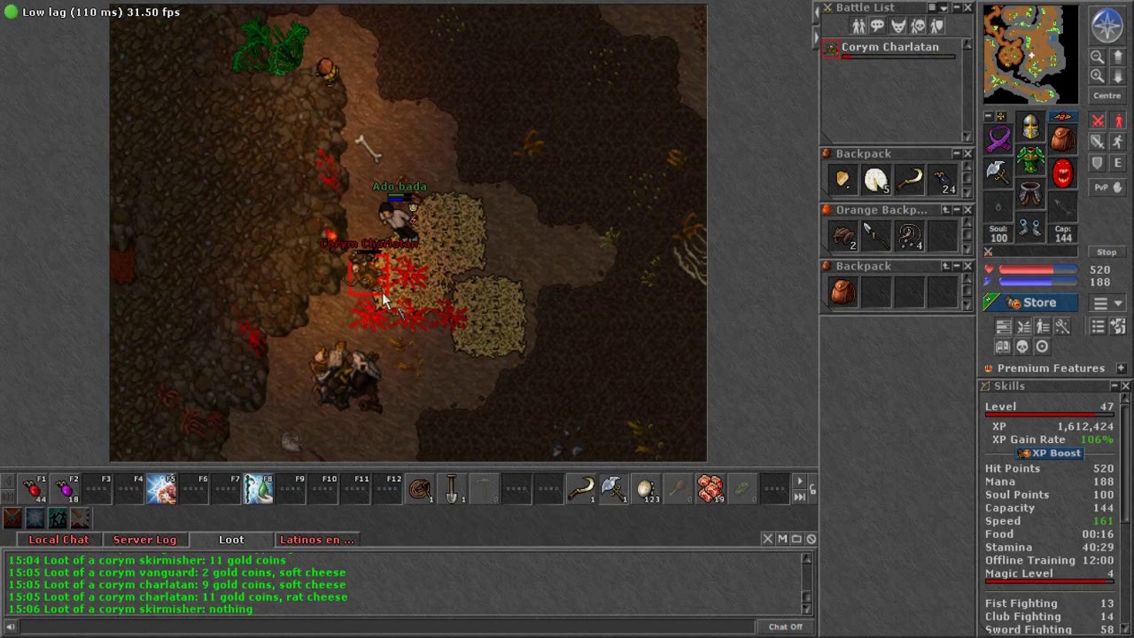 Tibia | Coryms de Venore | Zonas de caza (level 45+) - YouTube