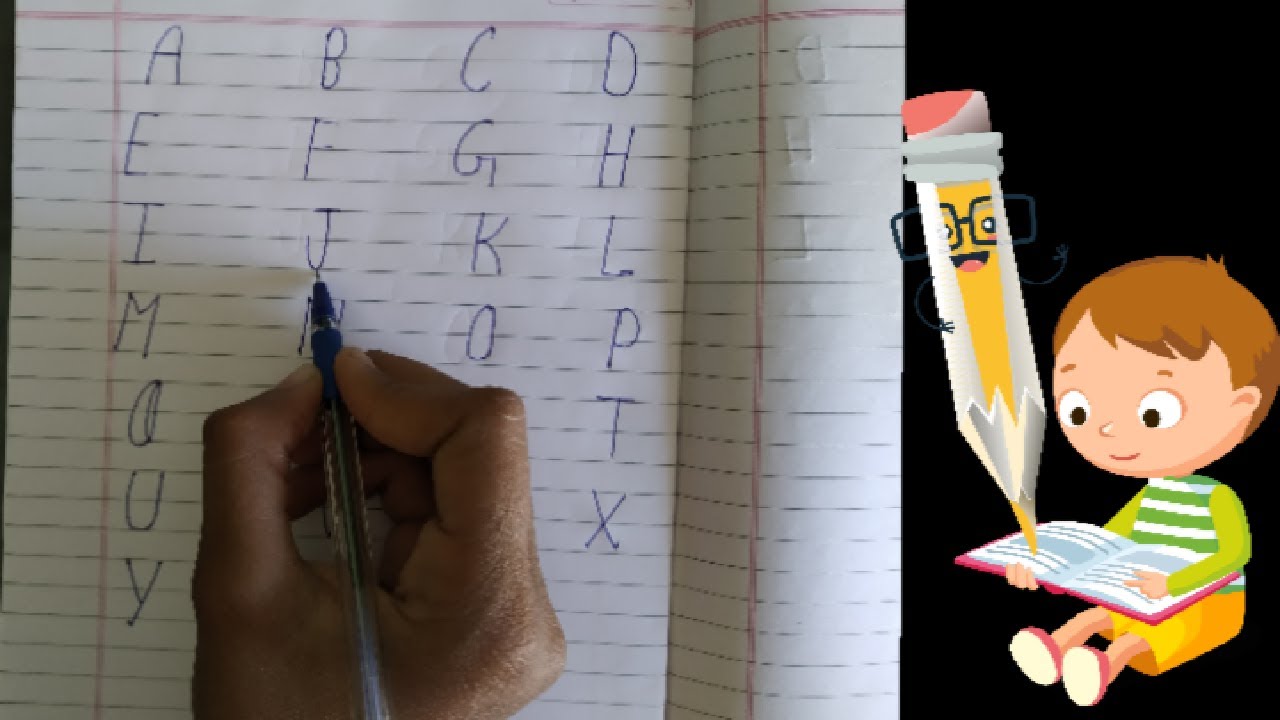 How to write A B C alphabet for kids || write English alphabet for kids ...