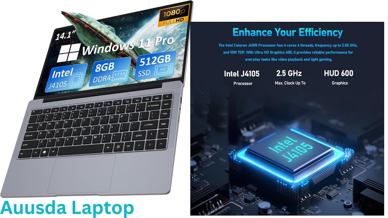 Under 200$ Auusda Laptop| 8GB DDR4 512GB SSD | 1920x1080 | Unboxing ...