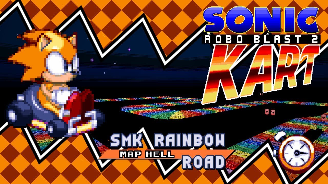 SRB2Kart v1.1 - SMK Rainbow Road ~ 1'24"65 - YouTube
