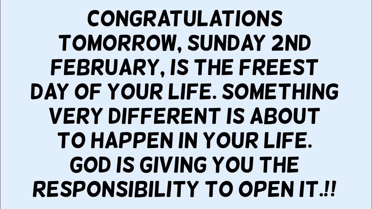 Congratulations Tomorrow, Sunday 2nd February, is the freest day of ...